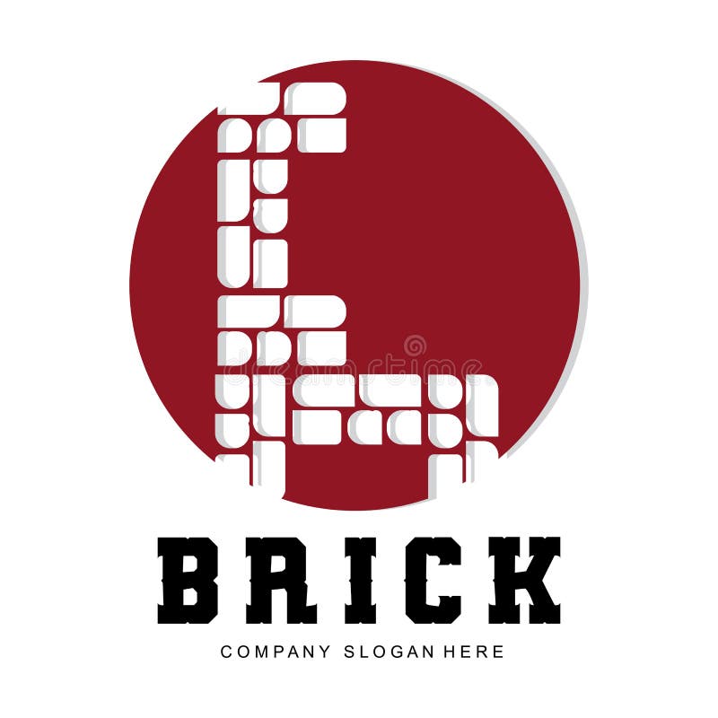 Bricks Logo Design, Material Stone Illustration Vector, Building ...
