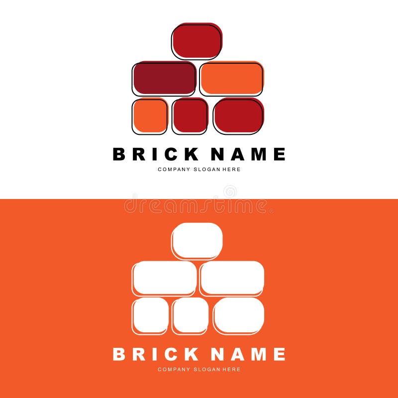 Bricks Logo Design, Material Stone Illustration Vector, Building ...