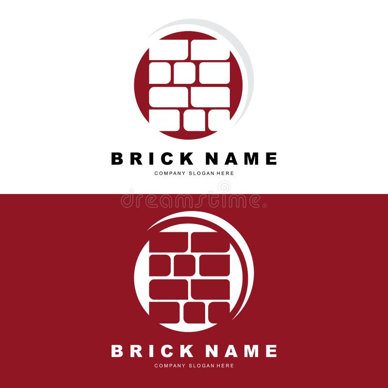 Bricks Logo Design, Material Stone Illustration Vector, Building ...