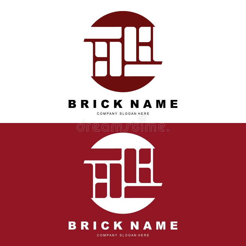 Bricks Logo Design, Material Stone Illustration Vector, Building Construction Icon Stock Vector ...