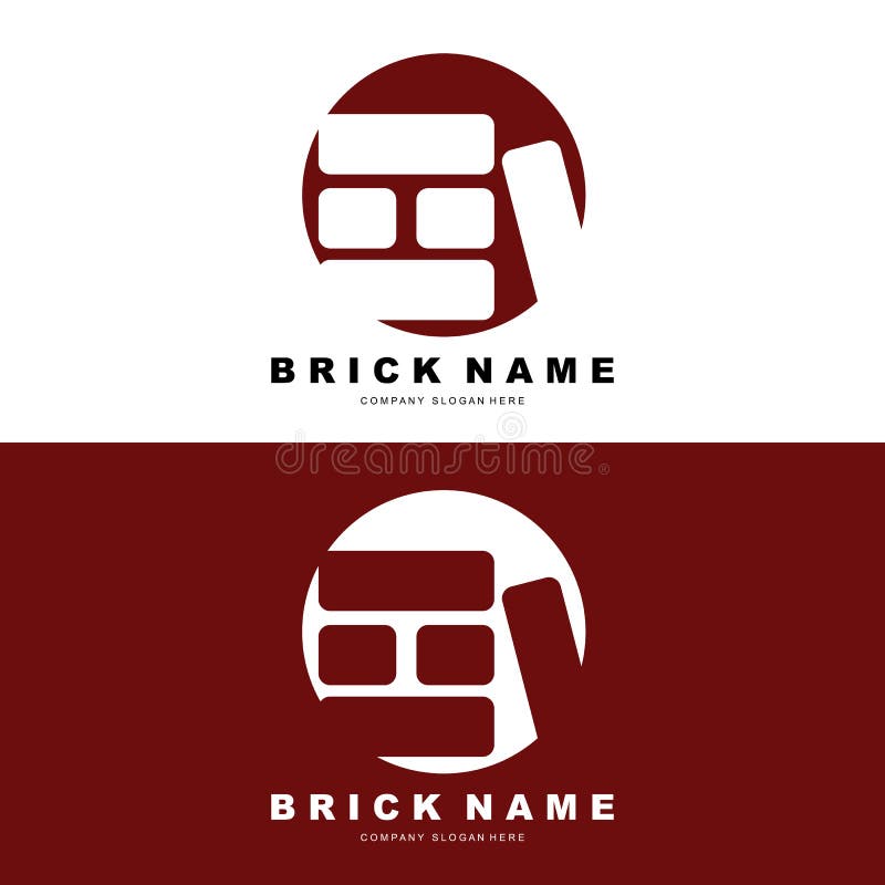 Bricks Logo Design, Material Stone Illustration Vector, Building Construction Icon Stock Vector ...