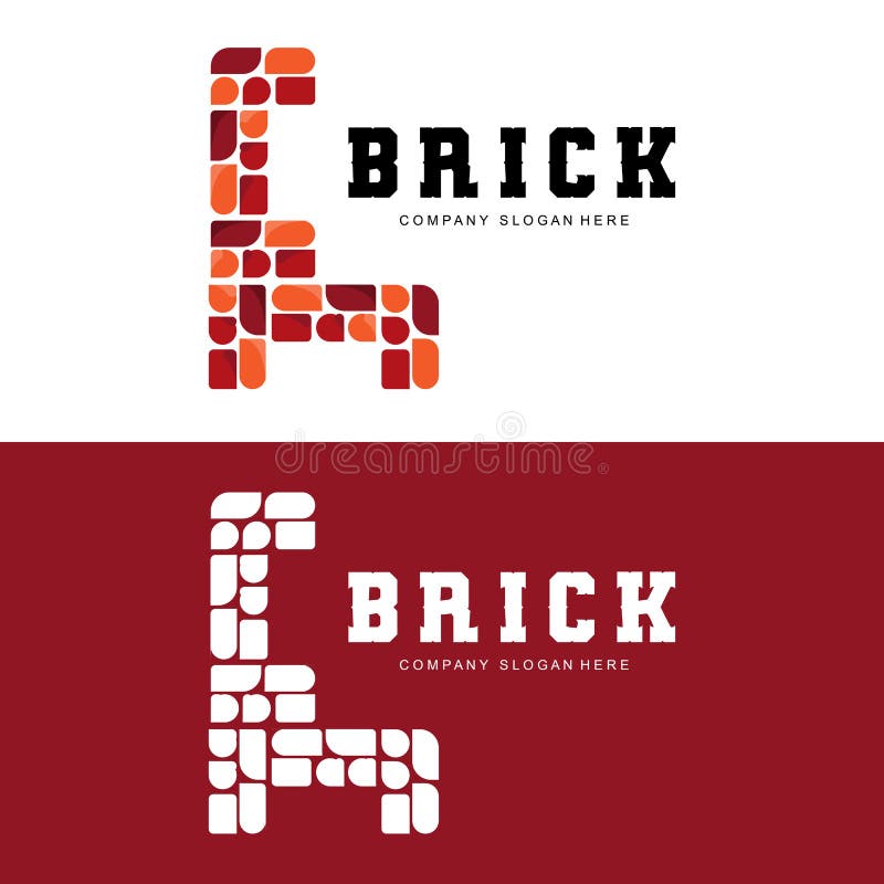 Bricks Logo Design, Material Stone Illustration Vector, Building ...