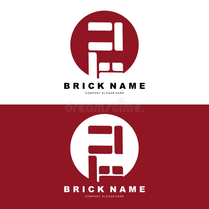 Bricks Logo Design, Material Stone Illustration Vector, Building Construction Icon Stock Vector ...