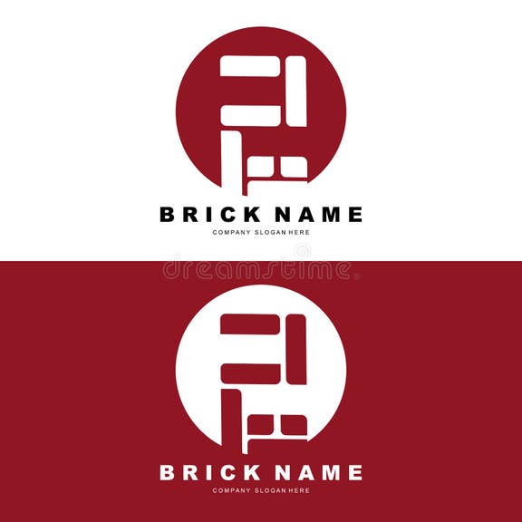 Bricks Logo Design, Material Stone Illustration Vector, Building ...