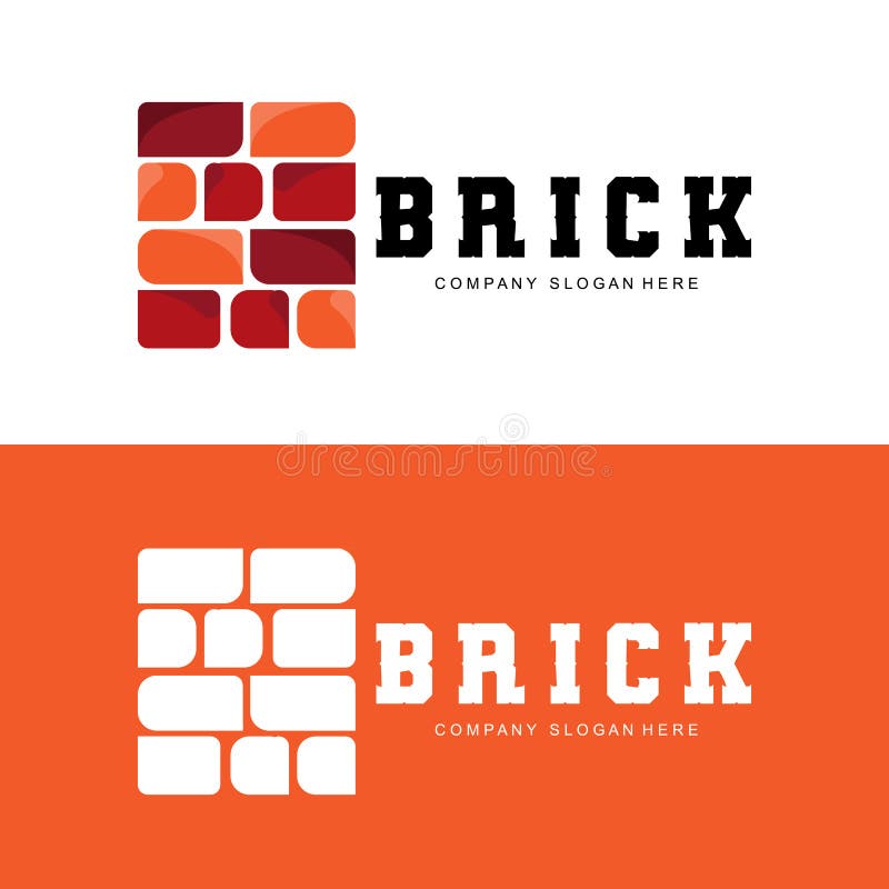 Bricks Logo Design, Material Stone Illustration Vector, Building ...