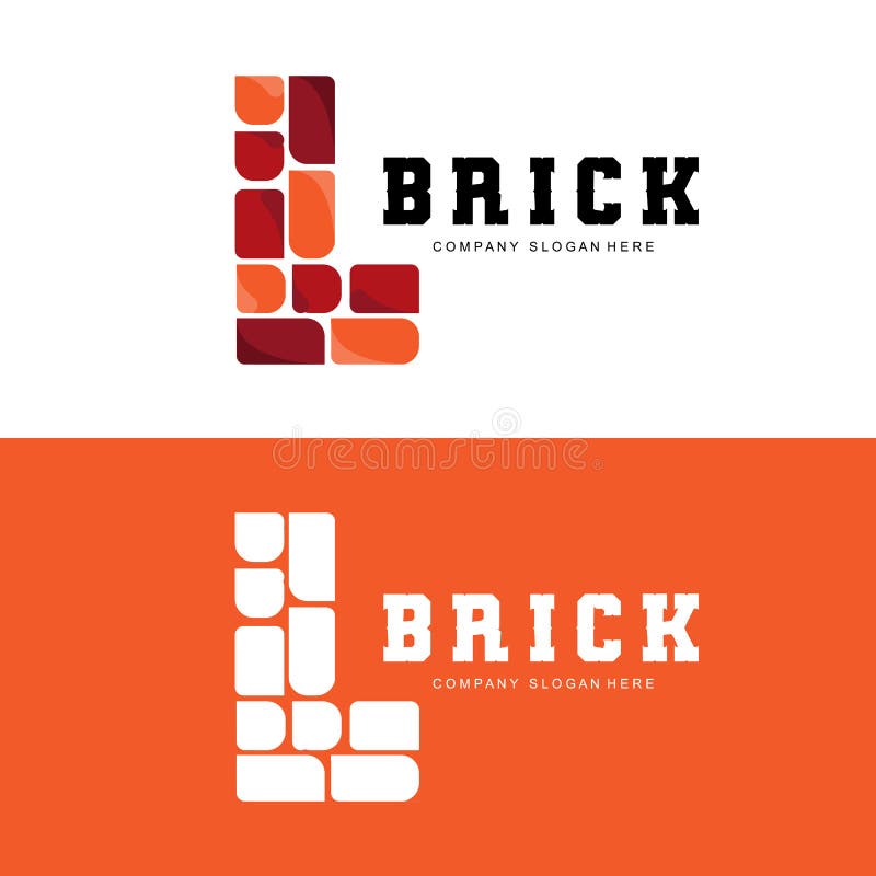 Bricks Logo Design, Material Stone Illustration Vector, Building ...
