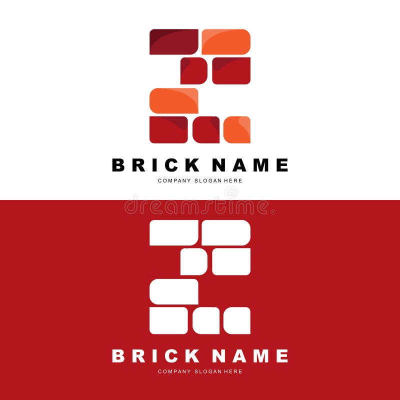 Bricks Logo Design, Material Stone Illustration Vector, Building Construction Icon Stock Vector ...