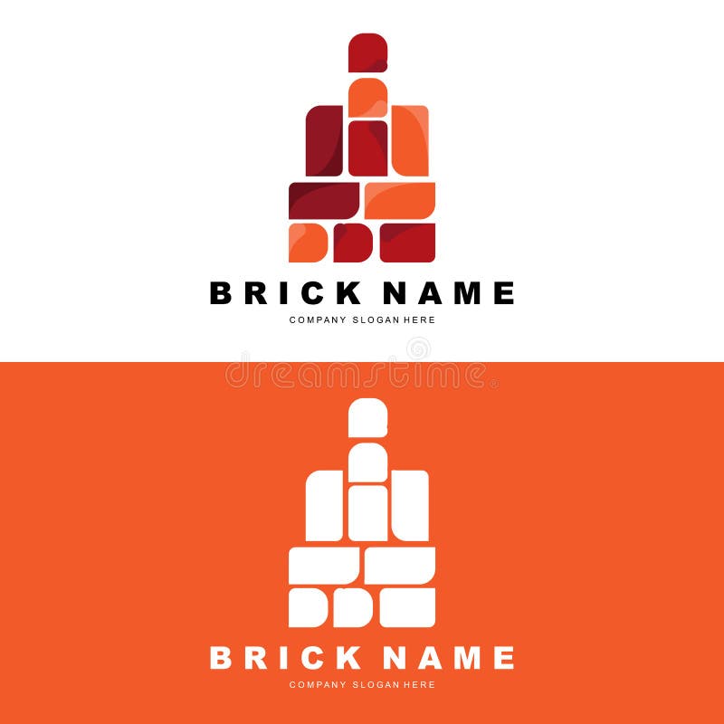 Bricks Logo Design, Material Stone Illustration Vector, Building ...