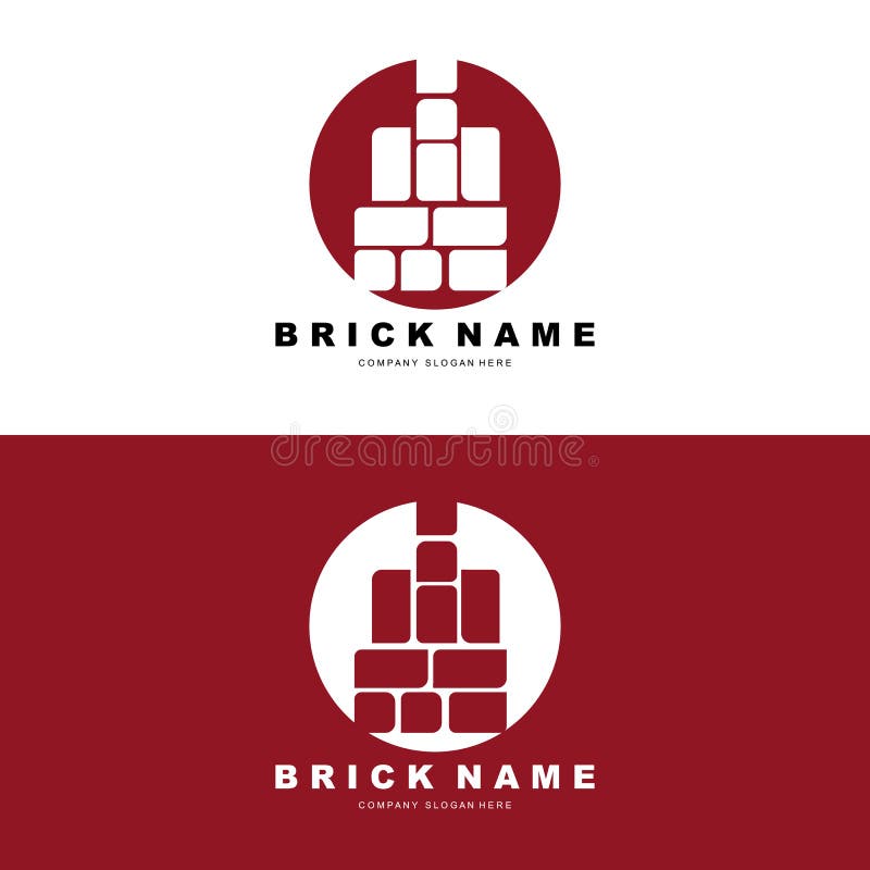 Bricks Logo Design, Material Stone Illustration Vector, Building ...
