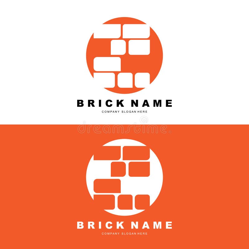 Bricks Logo Design, Material Stone Illustration Vector, Building ...
