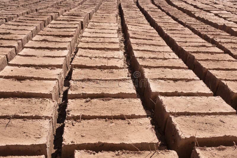 Bricks Made of Mud in Peruvian Andes at Cusco. Stock Image - Image of ...