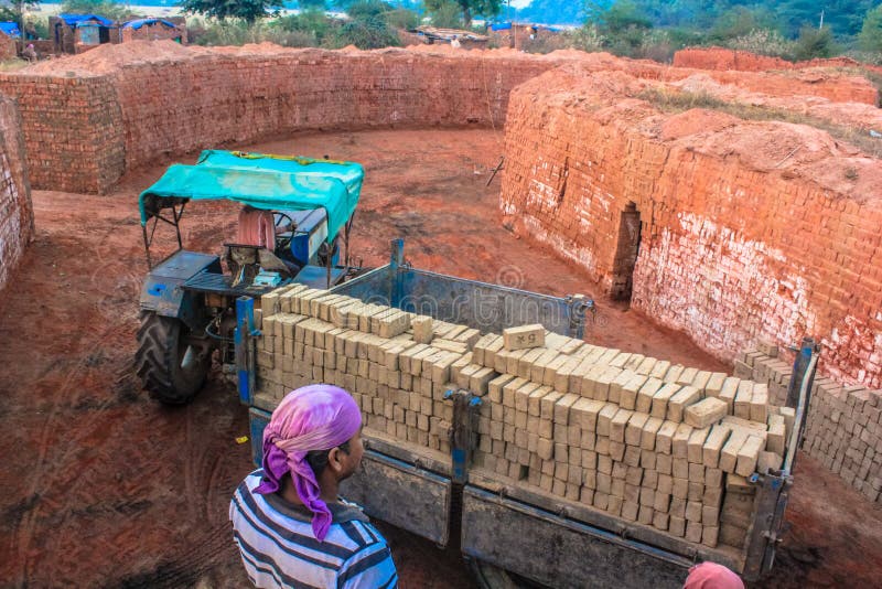 Bricks manufacturing site. editorial stock photo. Image of editorial ...
