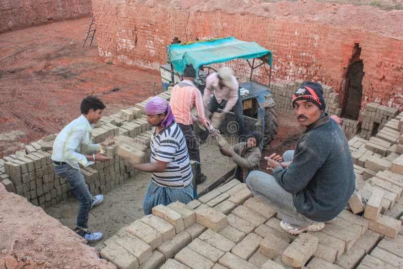 Bricks manufacturing site. editorial stock image. Image of bricks ...