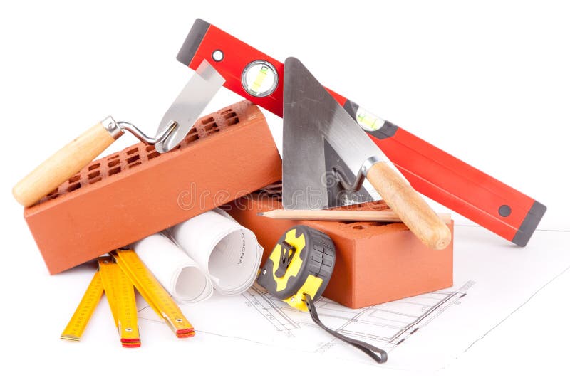 Mason Construction Worker Building Brick Walls, Contractor Renovating ...