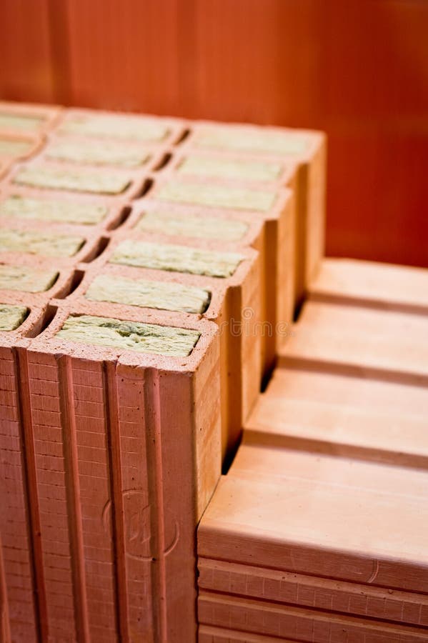 Bricks with Mineral Wool Insulation Stock Image - Image of conservation ...