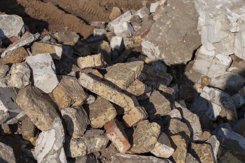 Bricks and Other Building Materials Scattered on the Territory Stock ...
