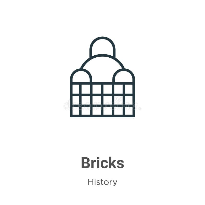 Bricks Outline Vector Icon. Thin Line Black Bricks Icon, Flat Vector ...