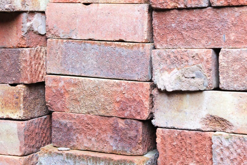 Bricks in a pile close up stock photo. Image of pile - 53136236