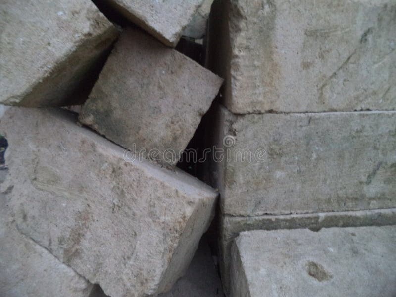 Bricks Piled Up on the Side of the Road Stock Image - Image of wood ...