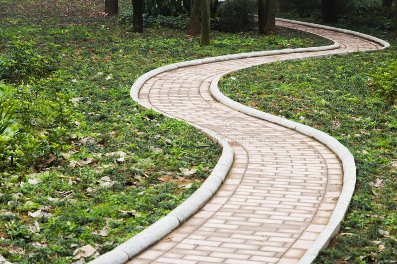 Bricks Road stock photo. Image of vibrant, grasses, green - 29333072