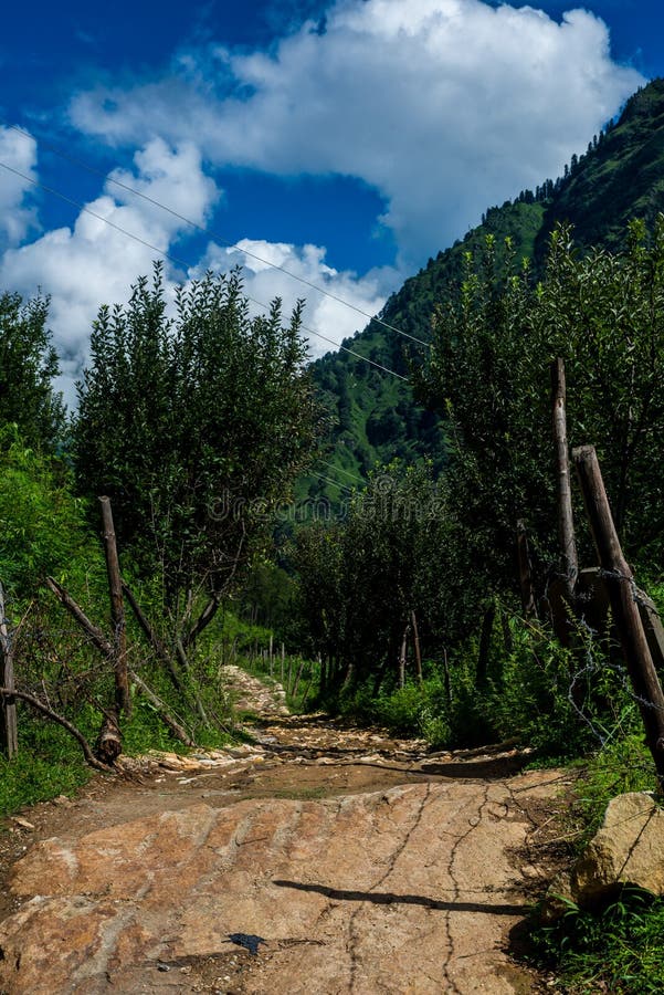 Bricks Road and Off-road in Himalaya, India Stock Image - Image of ...