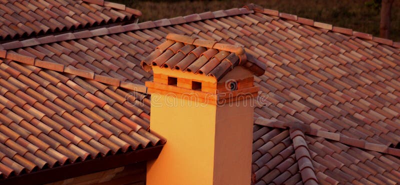 Bricks and Roof Pattern, Italian Style Roof Design Stock Photo - Image ...