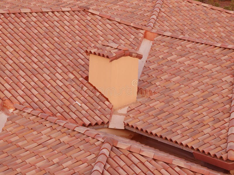 Bricks and Roof Pattern, Italian Style Roof Design Stock Photo - Image ...