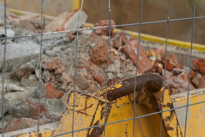 Bricks and Rubbish after Demolition with Rotten and Rusty Metals Stock ...
