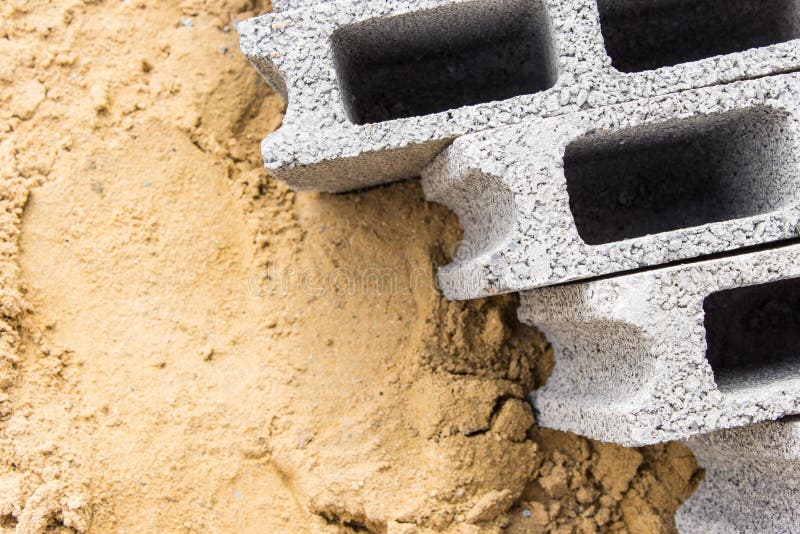 Bricks on the sand. stock image. Image of building, construction - 60760983