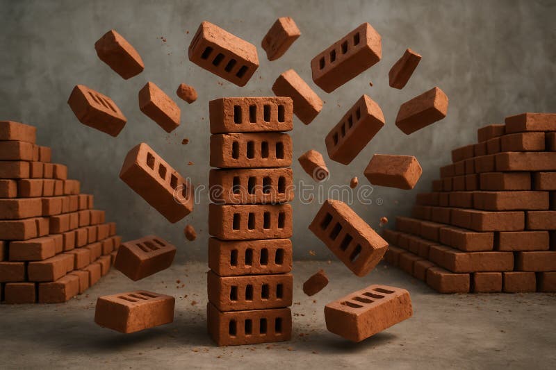 Bricks Stacked, Construction and Production Concept of Building ...