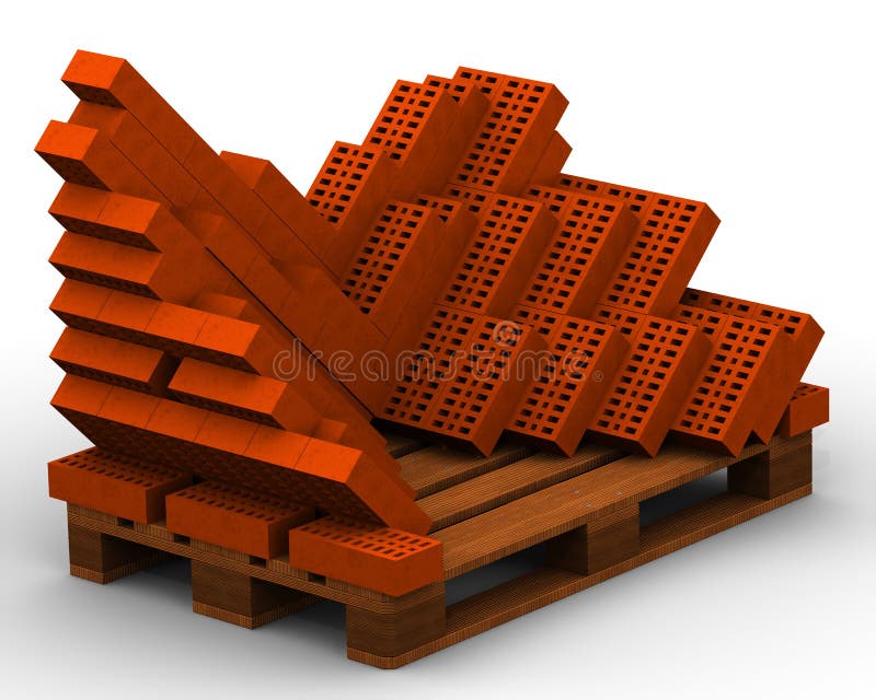 Pallet with Ceramic Tiles Isolation on a White Stock Illustration ...