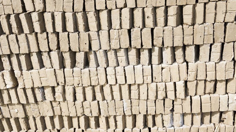 Raw Traditional Indonesian Bricks Being Dried in the Sun Stock Image ...