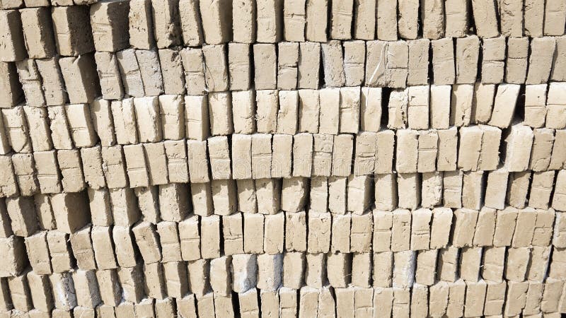 Raw Traditional Indonesian Bricks Being Dried in the Sun Stock Photo ...