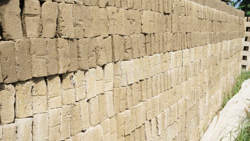Raw Traditional Indonesian Bricks Being Dried in the Sun Stock Photo ...