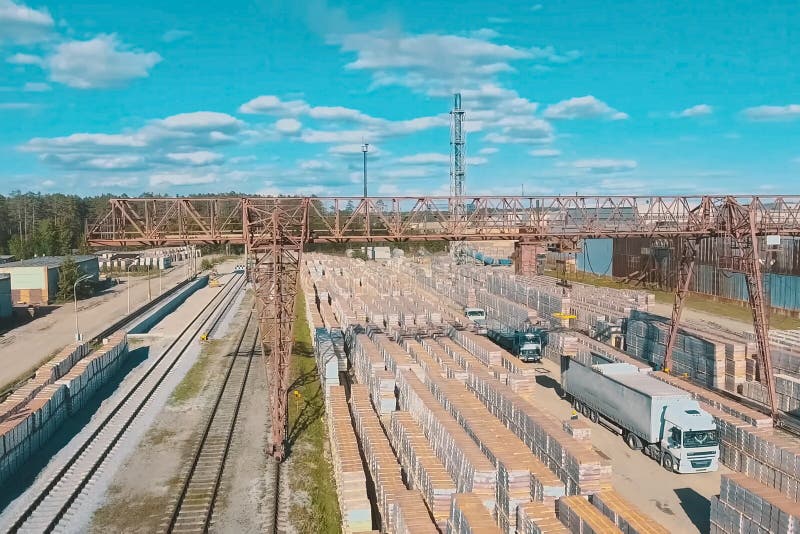 Bricks are Stored in an Open Air Warehouse. Red Brick Stock Photo ...