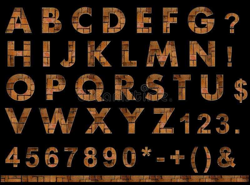 Bricks font stock illustration. Illustration of rough - 14461638