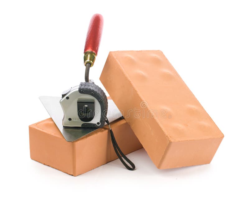 Bricks and tools stock image. Image of paver, brick, construction ...