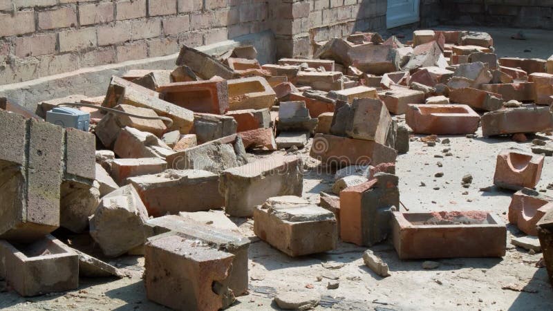 A Pile of Rubble at a Construction Site. Construction Material at the ...