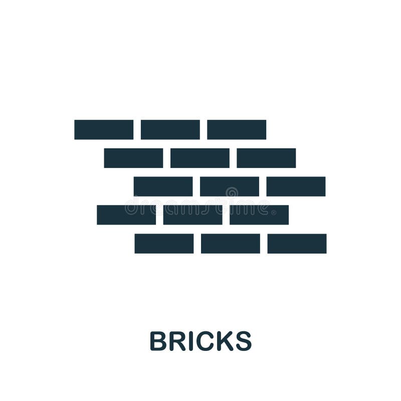 Bricks Icon Illustration. Creative Sign from Construction Tools Icons ...
