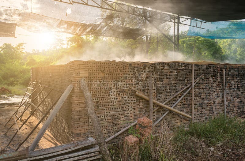 Bricks in Vintage Kiln with Flare Stock Photo - Image of wall, brick ...