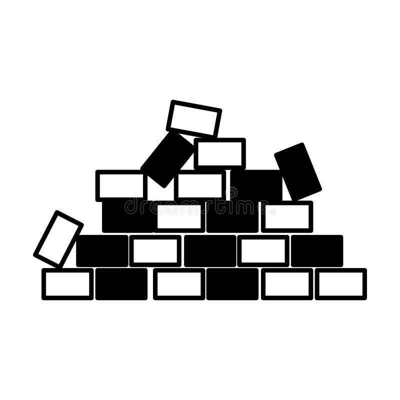 Bricks Wall Construction Icon Stock Vector - Illustration of icon ...