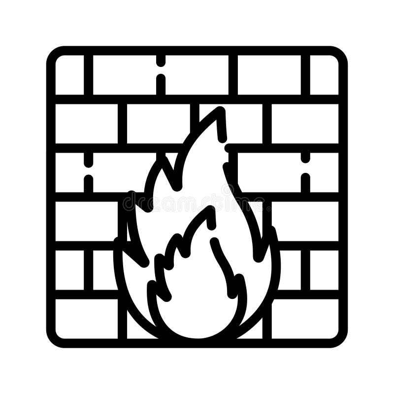 Fire Wall, Protection and Security Vector Icons Set Cyber Computer ...