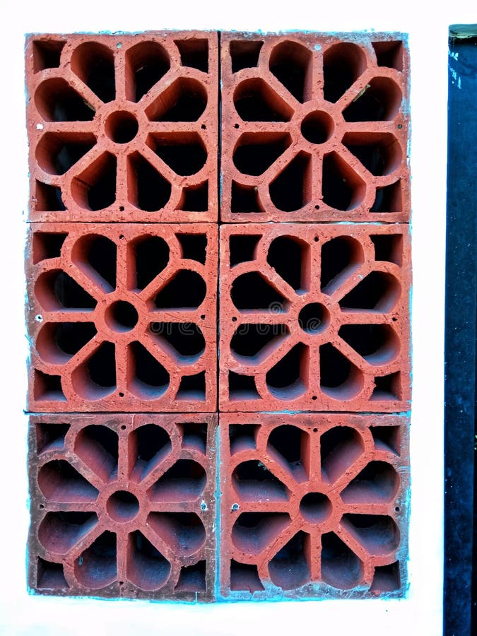 Bricks Wall with Flower Motive Stock Image - Image of font, motive ...