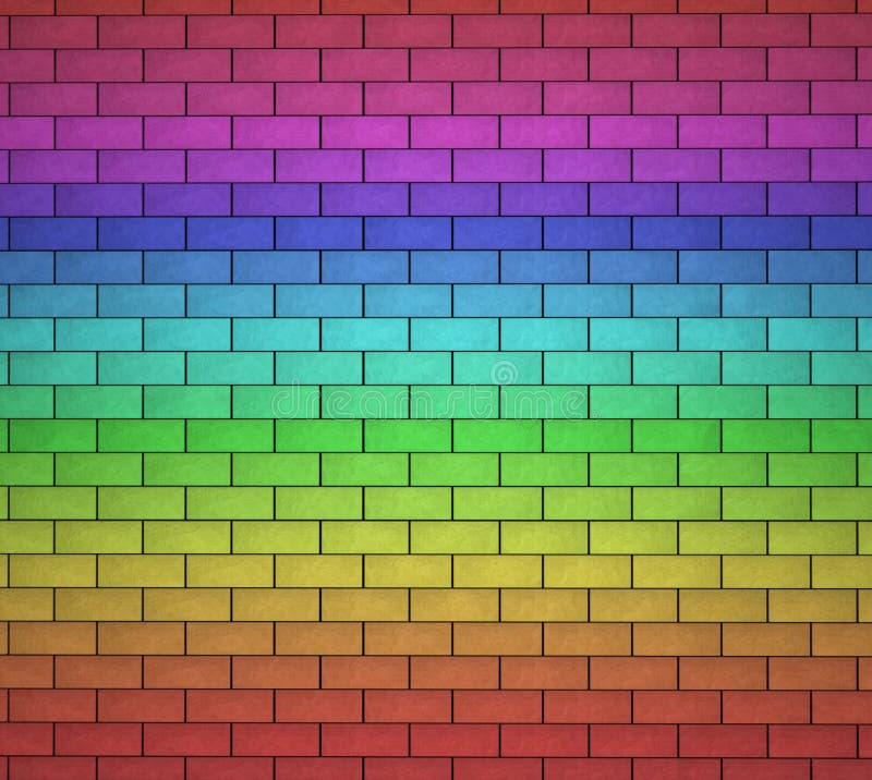 Bricks Wall Rainbow Background Stock Illustration - Illustration of ...
