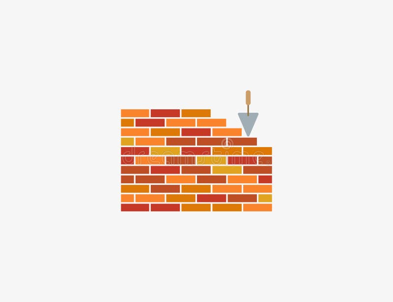 Bricks, Wall, Work Icon. Vector Illustration. Flat Design Stock Vector ...
