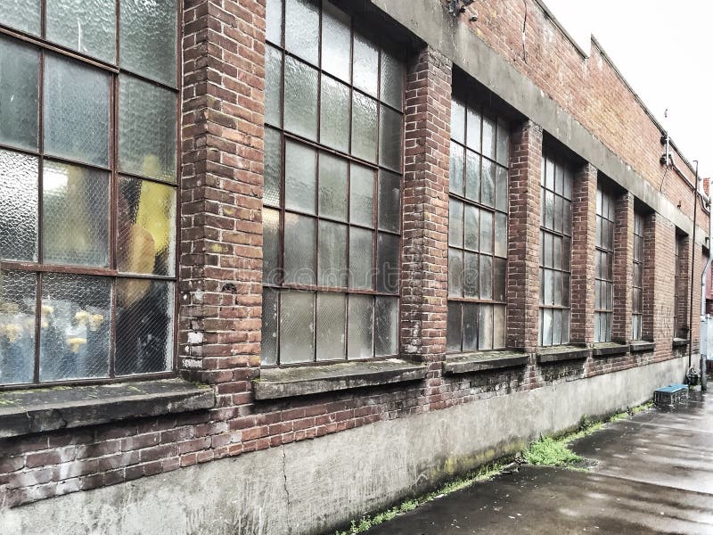 Bricks and Windows Warehouse Wall Stock Image - Image of bricks ...