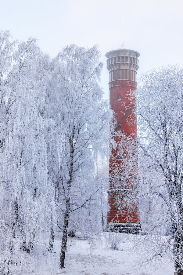 Brickstone Lookout Tower in a Winter Forest Stock Image - Image of ...