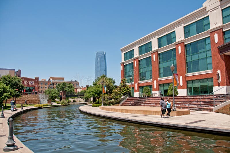Bricktown Canal editorial stock photo. Image of tour - 40018168