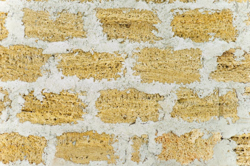 Masonry Bricks Made of Shell Rock Stock Photo - Image of metallic ...