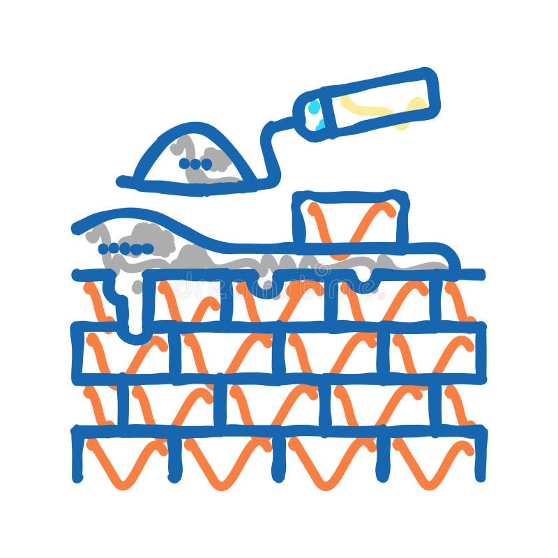 Brickwork Building Icon Doodle Illustration Stock Vector - Illustration ...